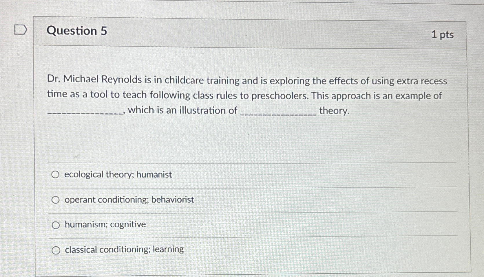 Solved Question 51ptsDr. ﻿Michael Reynolds is in childcare | Chegg.com
