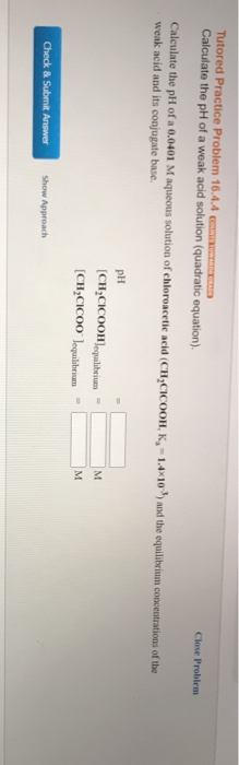 Solved Tutored Practice Problem 16.4.3 cm Calculate the pH | Chegg.com