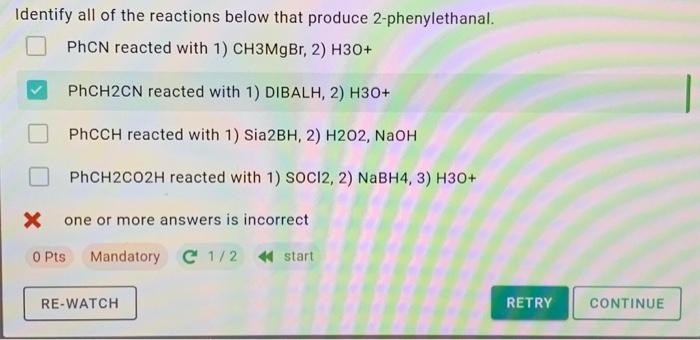 Solved Identify all of the reactions below that produce | Chegg.com