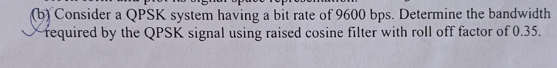 Solved Consider a QPSK system having a bit rate of 9600 | Chegg.com