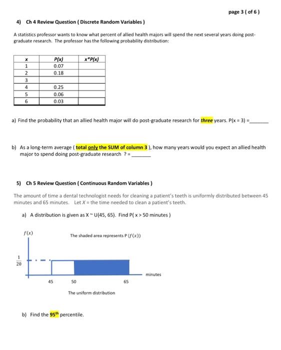 Solved 4) Ch 4 Review Question (Discrete Random Variables) A | Chegg.com