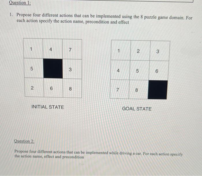 Solved 1. Propose four different actions that can be | Chegg.com