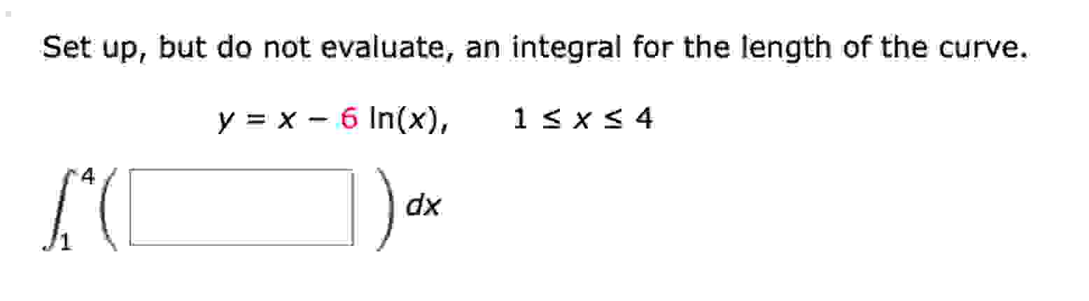 Solved Set up, ﻿but do not evaluate, an integral for the | Chegg.com