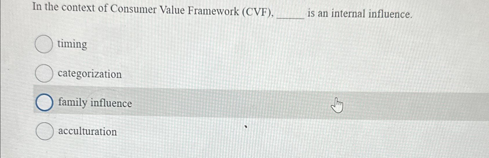 Solved In the context of Consumer Value Framework (CVF), ﻿is | Chegg.com