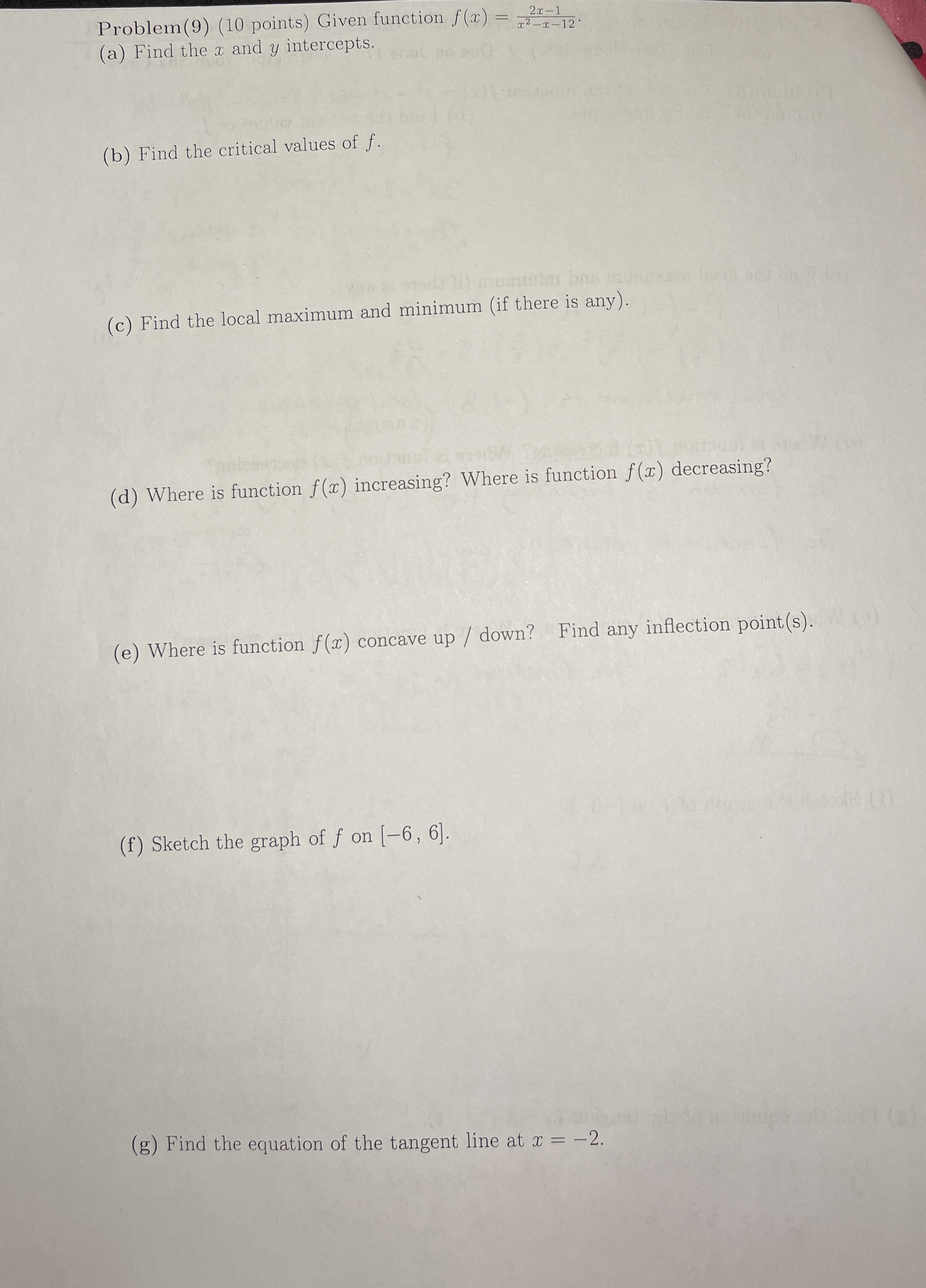 Solved Given Function F X 2x 1x2 X 12 A ﻿find The X ﻿and
