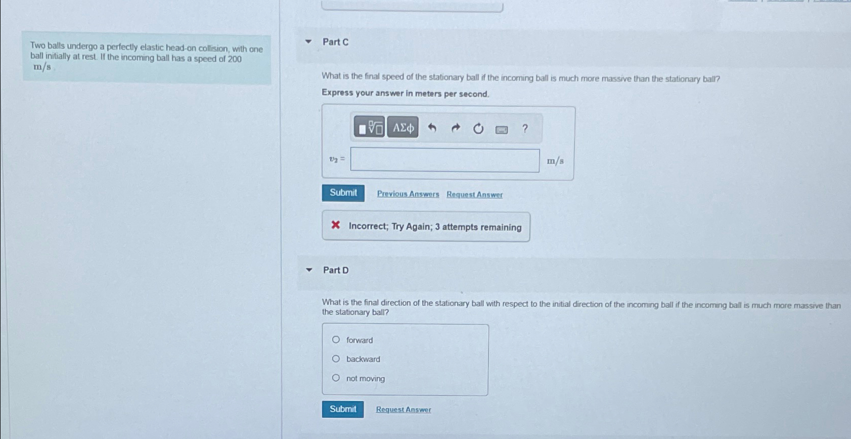 Solved Two balls undergo a perfectly elastic head-on | Chegg.com