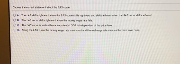Solved Choose the correct statement about the LAS curve O A. | Chegg.com