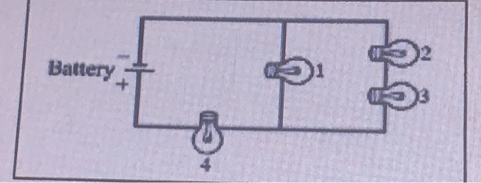 Solved Four identical light bulbs are connected in a circuit | Chegg.com