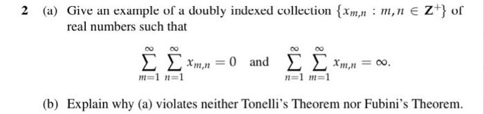 Solved (a) Give an example of a doubly indexed collection | Chegg.com