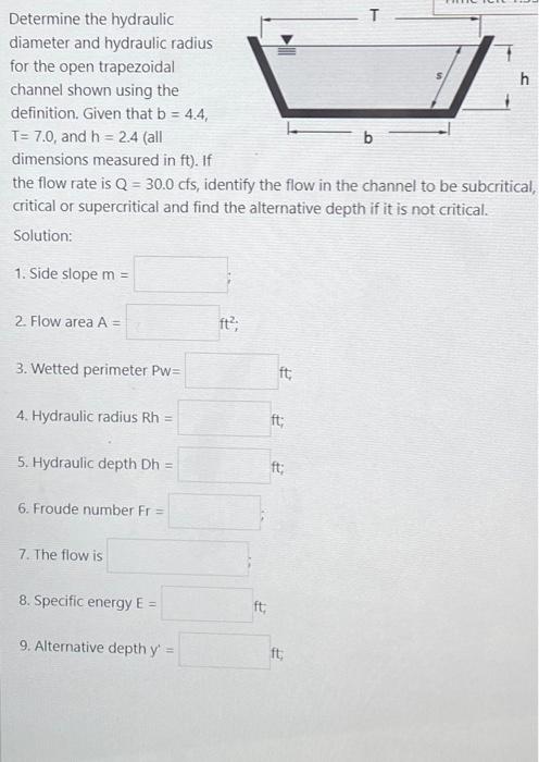 Solved Determine the hydraulic diameter and hydraulic radius | Chegg.com