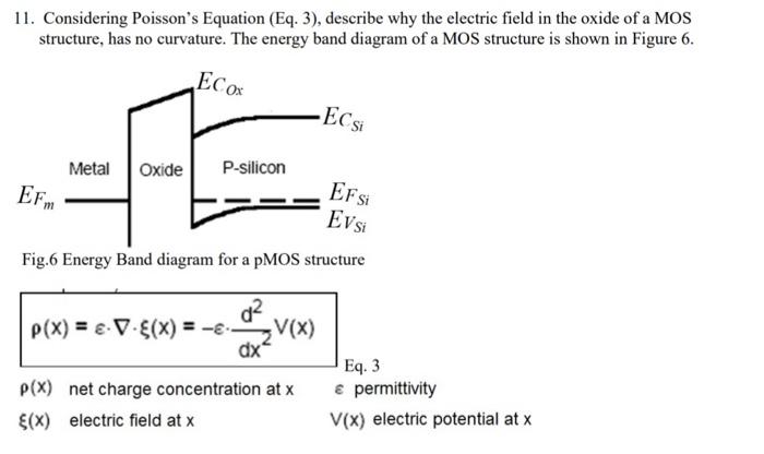 Solved 11. Considering Poisson's Equation (Eq. 3), describe | Chegg.com