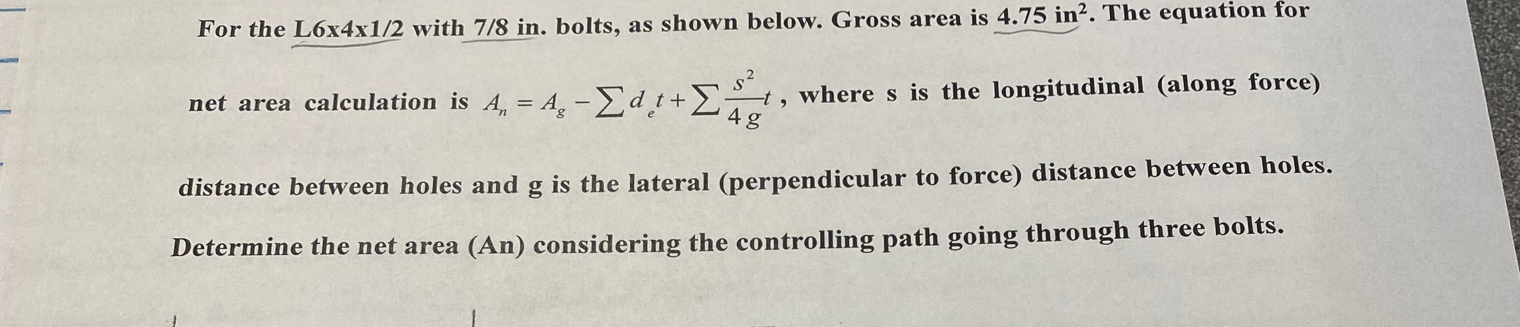 Solved For the L6\\\\times 4\\\\times (1)/(2) with (7)/(8) | Chegg.com
