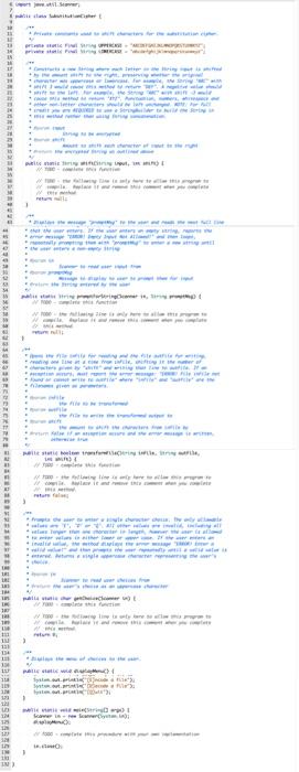 Solved Java12.22 Substitution Cipher*You will be writing a | Chegg.com