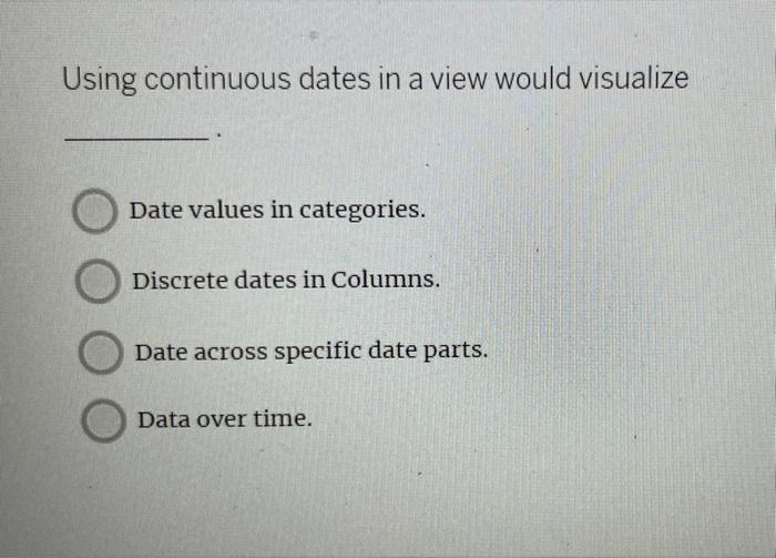 Solved Using Continuous Dates In A View Would Visualize Date 8125