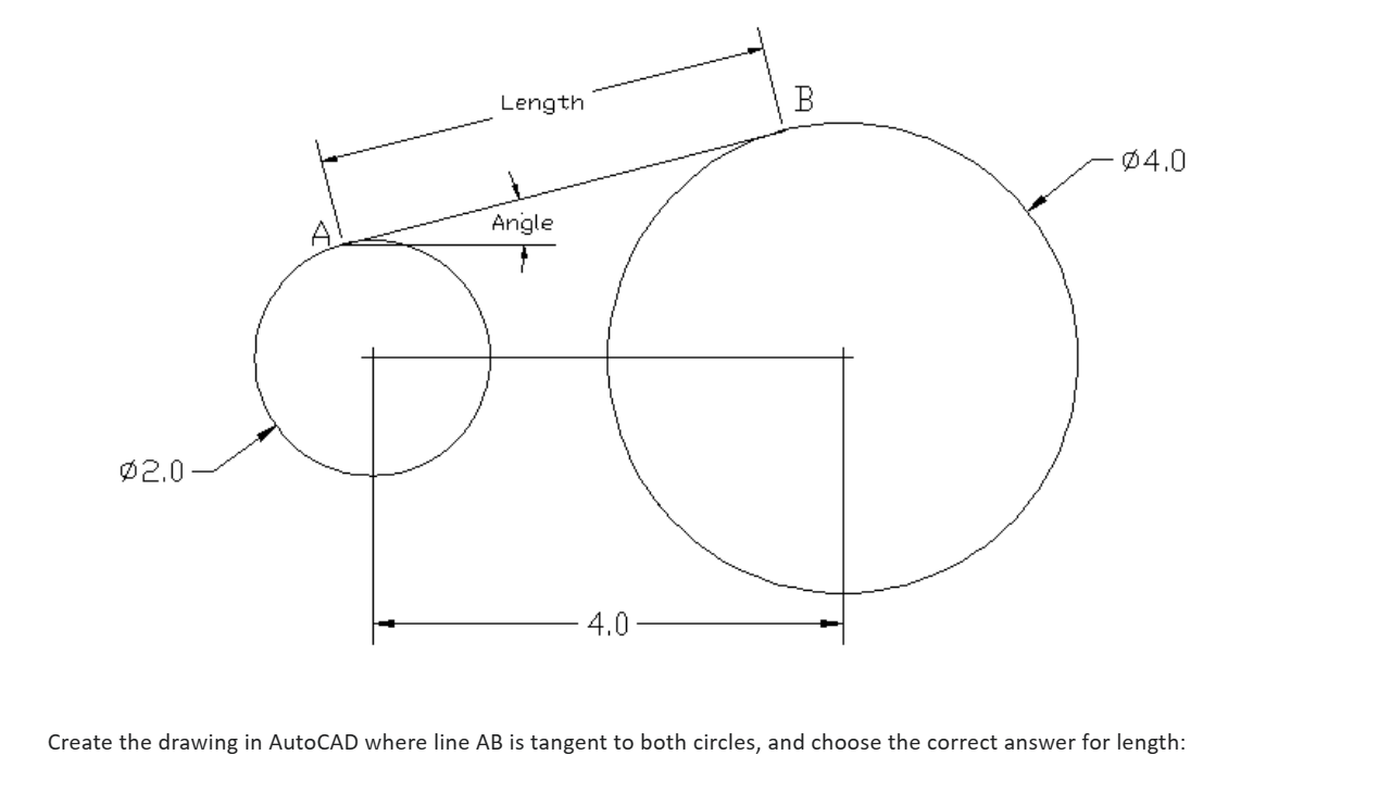 Solved Create the drawing in AutoCAD where line AB is | Chegg.com