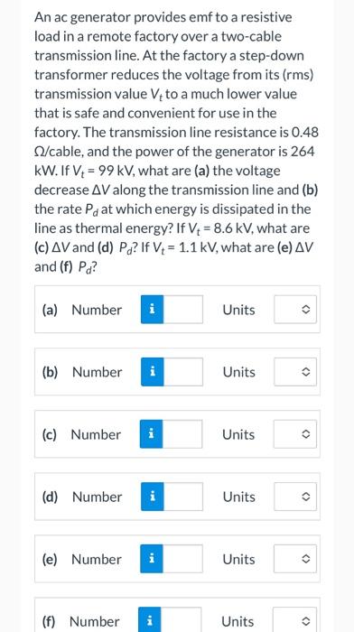 Solved An ac generator provides emf to a resistive load in a | Chegg.com