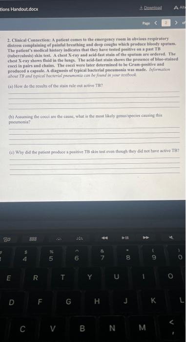 Solved 2. Clinical Conacction: A patient comes to the | Chegg.com