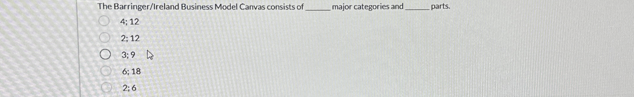Solved The Barringer/Ireland Business Model Canvas consists | Chegg.com