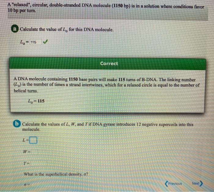 A "relaxed", circular, double-stranded DNA molecule | Chegg.com