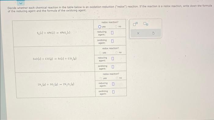 Solved Decide Whether Each Chemical Reaction In The Table