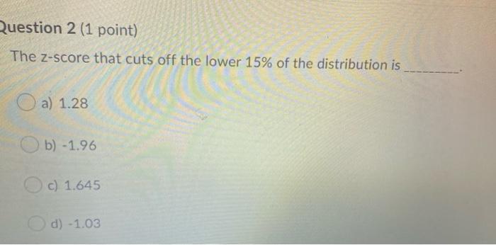 Solved Question 1 (1 point) Saved The percentage of scores | Chegg.com