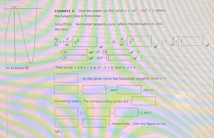Solved EXAMPLE 6 Find the points on the curve y=3x4−18x2+1 | Chegg.com