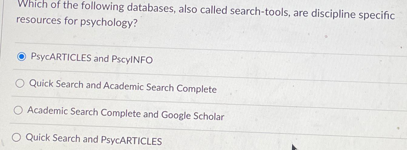 Solved Which of the following databases, also called | Chegg.com