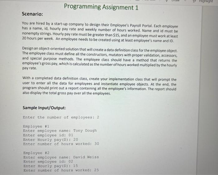 Solved Use JAVA with data definition class and | Chegg.com