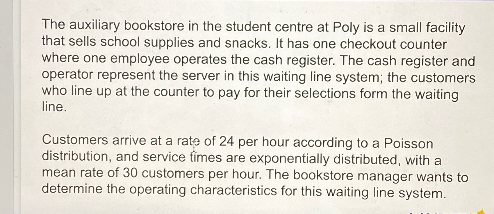 Solved The auxiliary bookstore in the student centre at Poly | Chegg.com