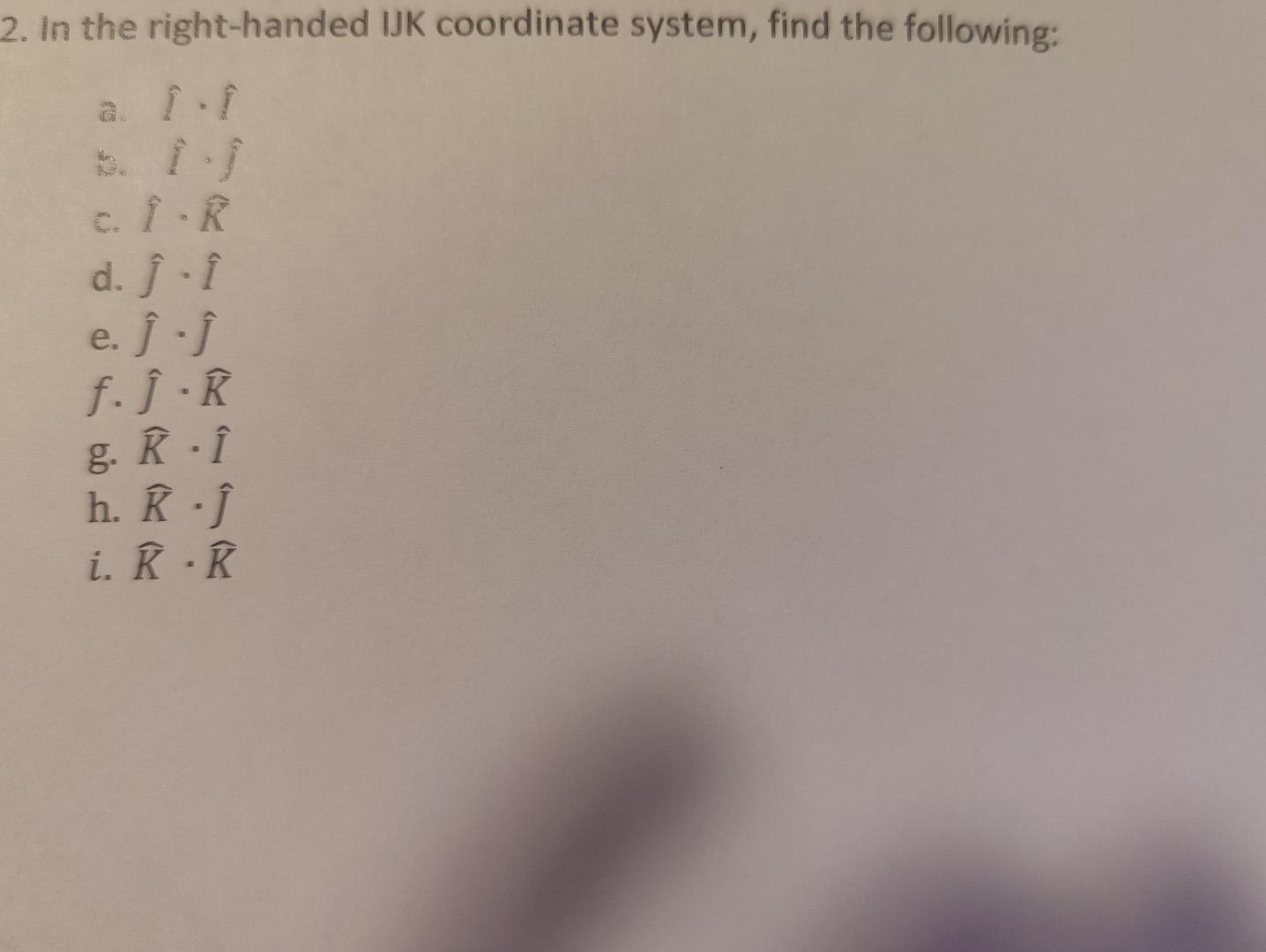 Solved 2. In the right-handed IJK coordinate system, find | Chegg.com