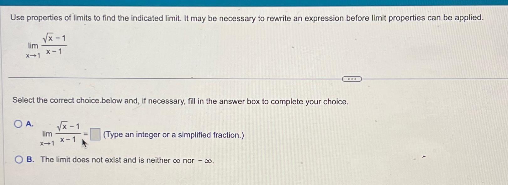Solved Use properties of limits to find the indicated limit. | Chegg.com