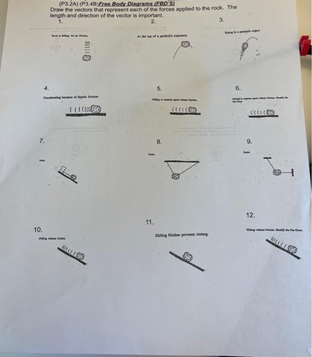 Solved (P3.2A) (P3.4B) Free Body Dlagrams (FBD'S) Draw the | Chegg.com