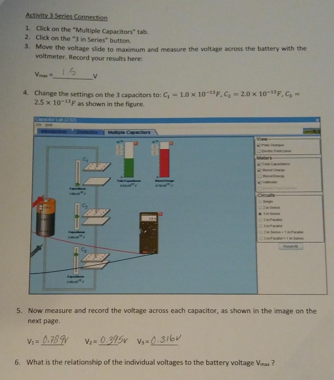 Solved Activity 3 Series Connection 1. Click on the | Chegg.com