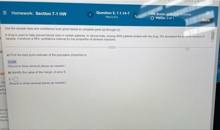 Solved Homework Section 7 1 Hw Question 5 7 1 14 T Part