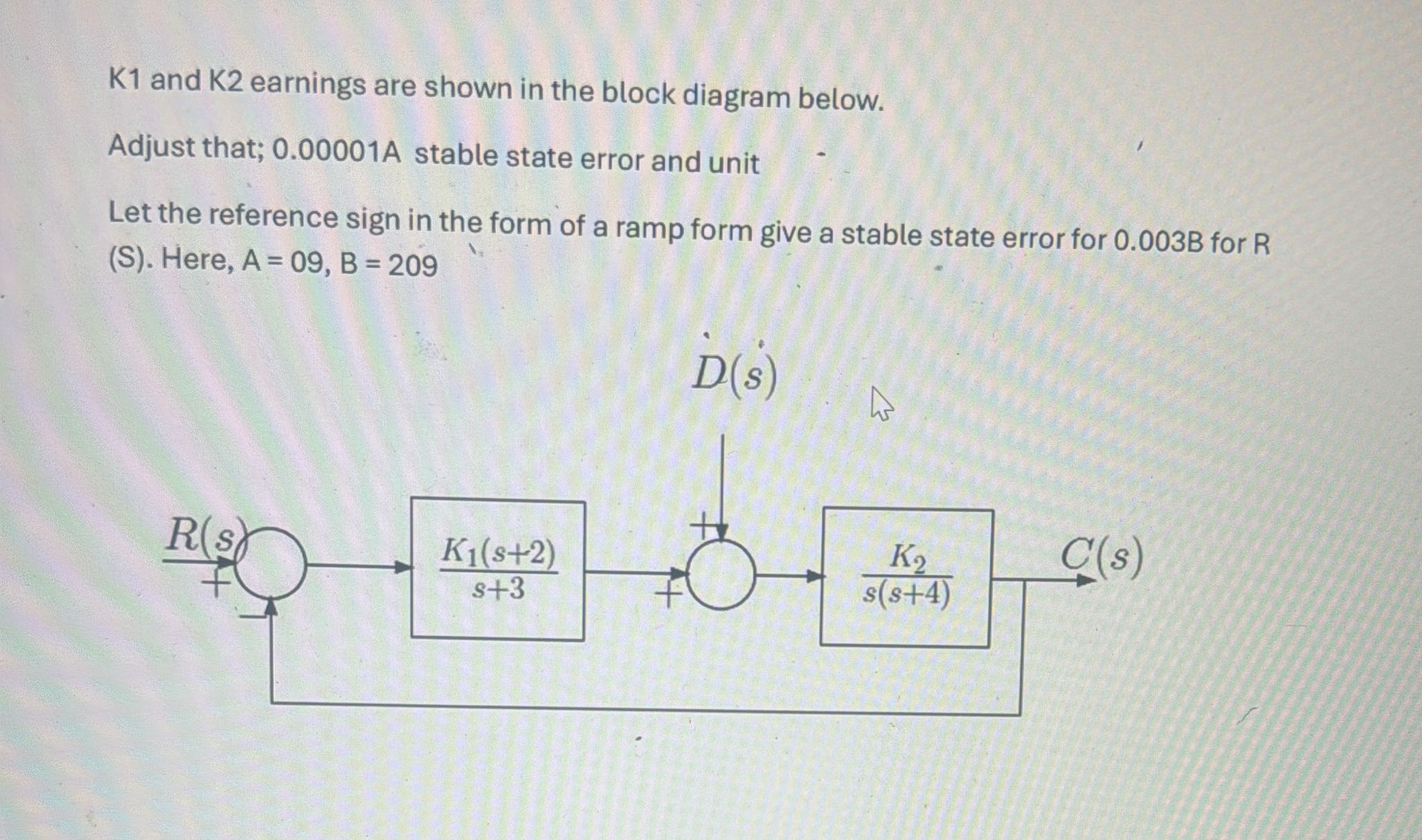 Solved K1 ﻿and K2 ﻿earnings are shown in the block diagram | Chegg.com