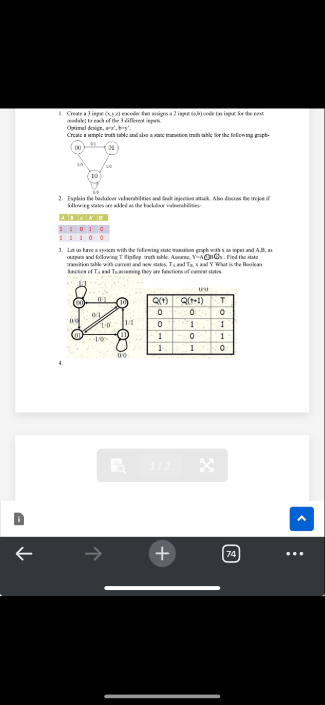 Solved Create a 3 ﻿input ( x,y,z ) ﻿encoder that assigns a 2 | Chegg.com