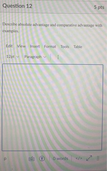 Solved Describe absolute advantage and comparative advantage | Chegg.com