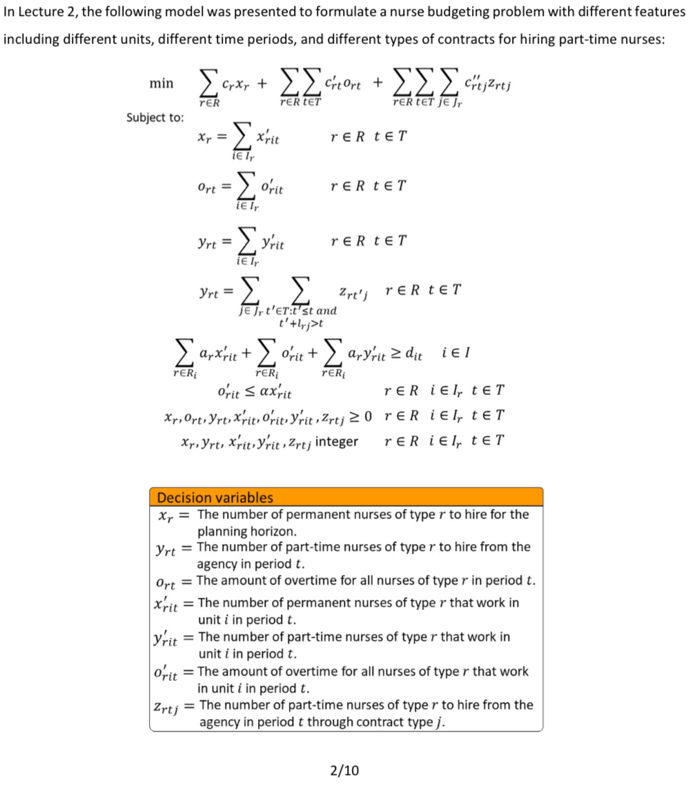 Solved Part a) ﻿How would you modify the model to imply that | Chegg.com