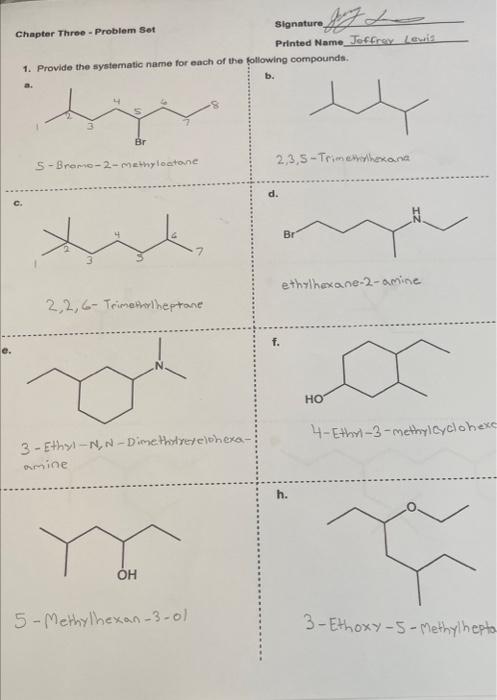 Solved ethylhexane-2-amine h. 5-Methylhexan-3-01 3-Ethoxy-5- | Chegg.com