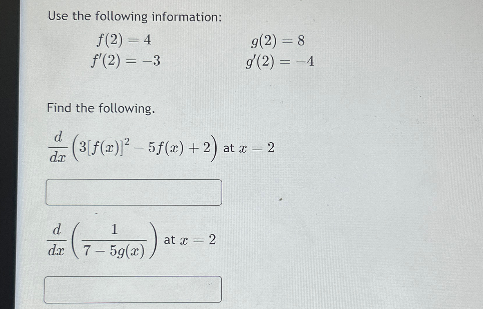 Solved Use the following | Chegg.com