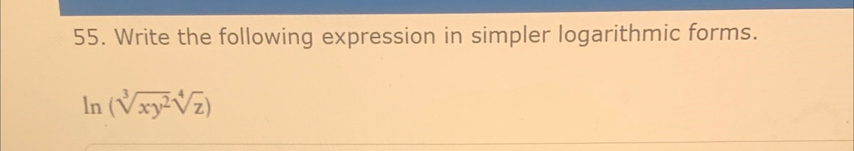 Solved Write the following expression in simpler logarithmic | Chegg.com