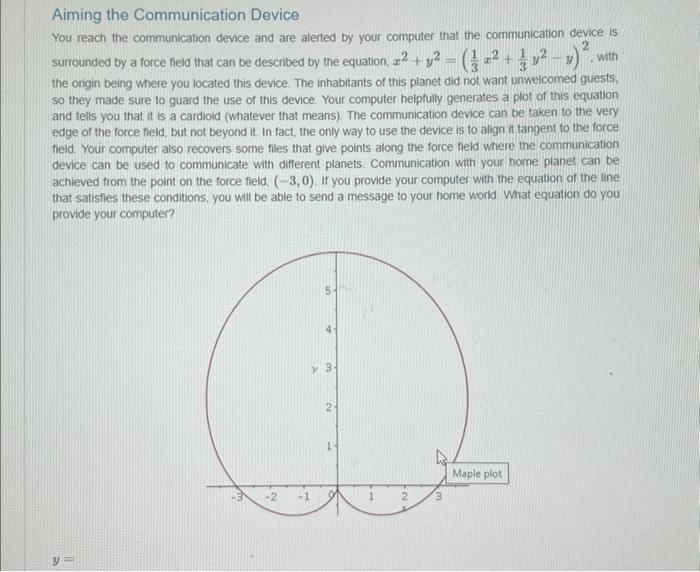 Solved Aiming the Communication Device You reach the | Chegg.com