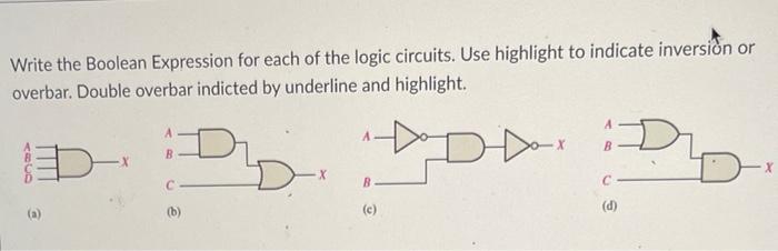 Solved Write the Boolean Expression for each of the logic | Chegg.com