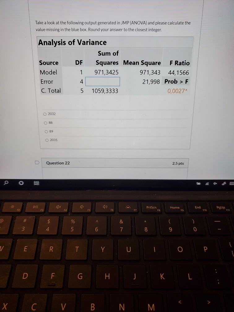 Solved Take a look at the following output generated in JMP | Chegg.com