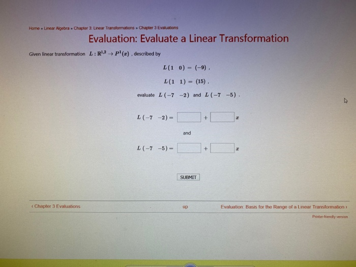 Solved Home » Linear Algebra Chapter 3: Linear | Chegg.com