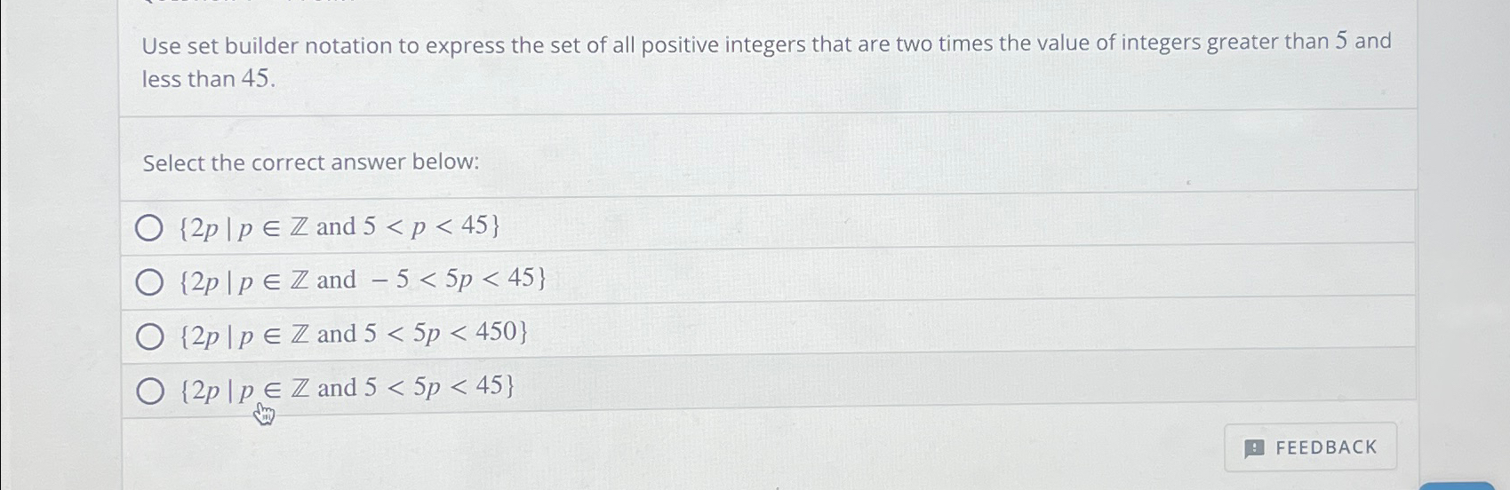 Solved Use set builder notation to express the set of all | Chegg.com