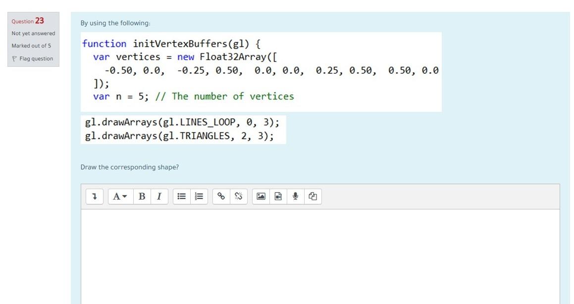 Solved By using the following: function initVertexBuffers | Chegg.com