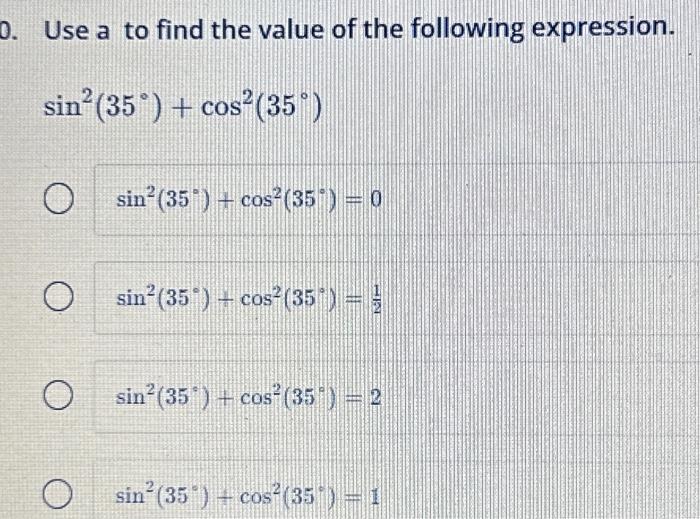 Solved Use a to find the value of the following expression. | Chegg.com