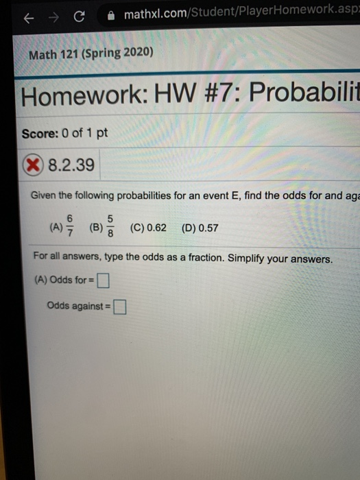 Solved E → C mathxl.com/Student/Player Homework.aspx Math | Chegg.com