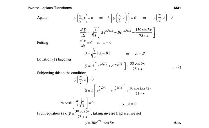 solve these partial differential equations by laplace | Chegg.com